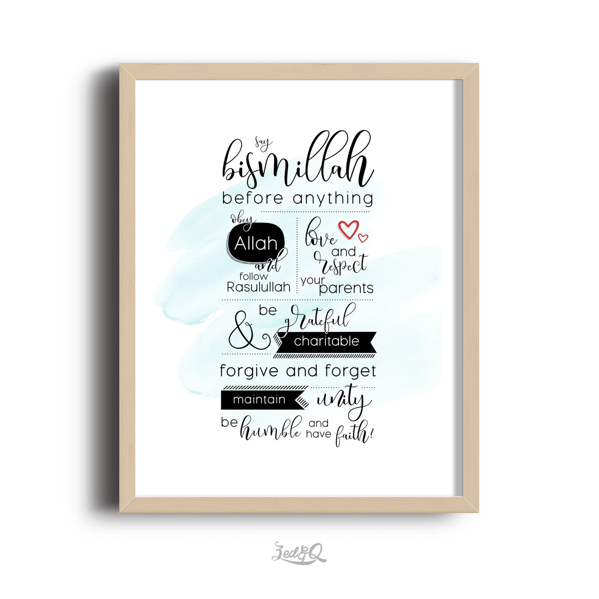 Islamic Values Print – Zed&Q